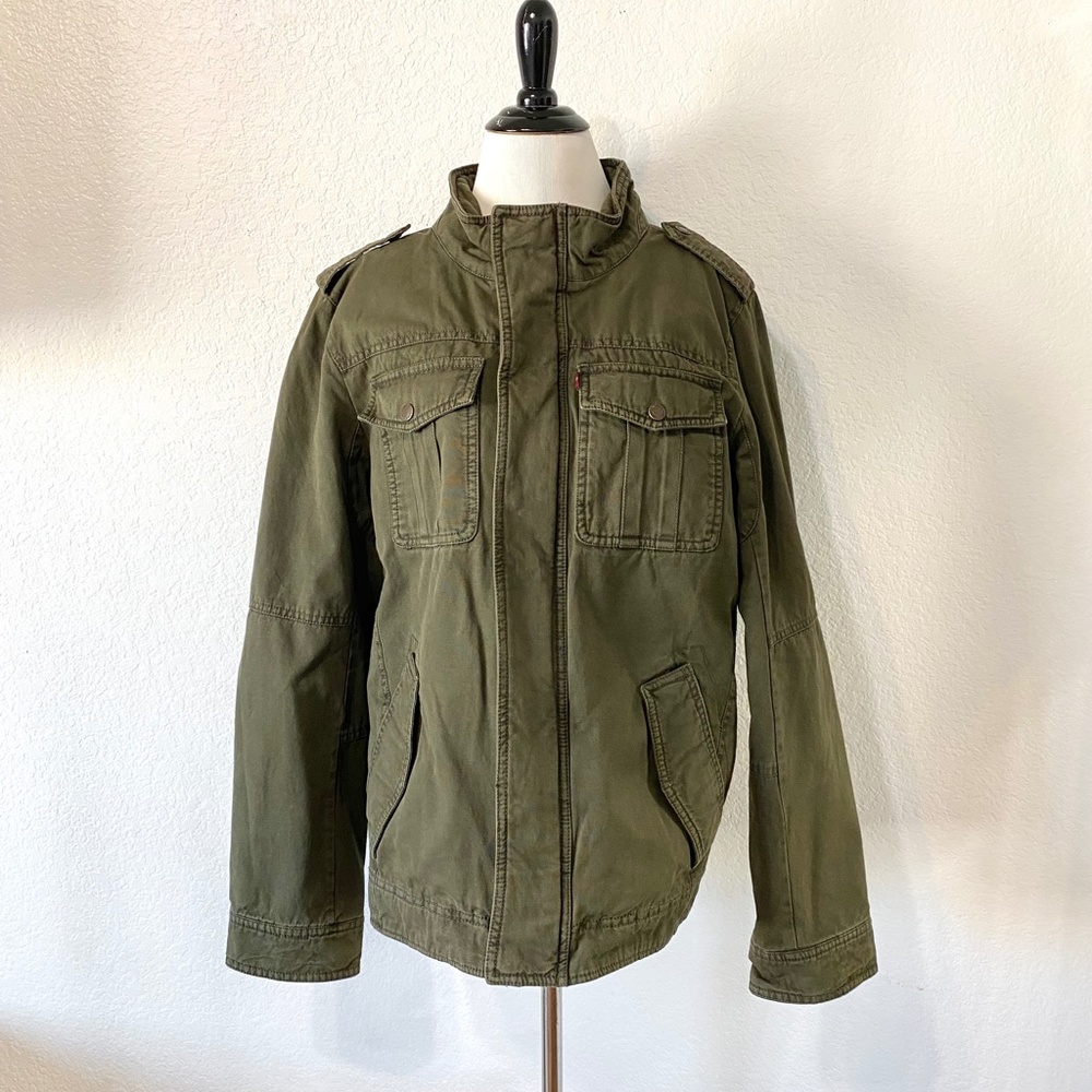 Levi Strauss Green Army/Military Style Zipper Jacket - Gem